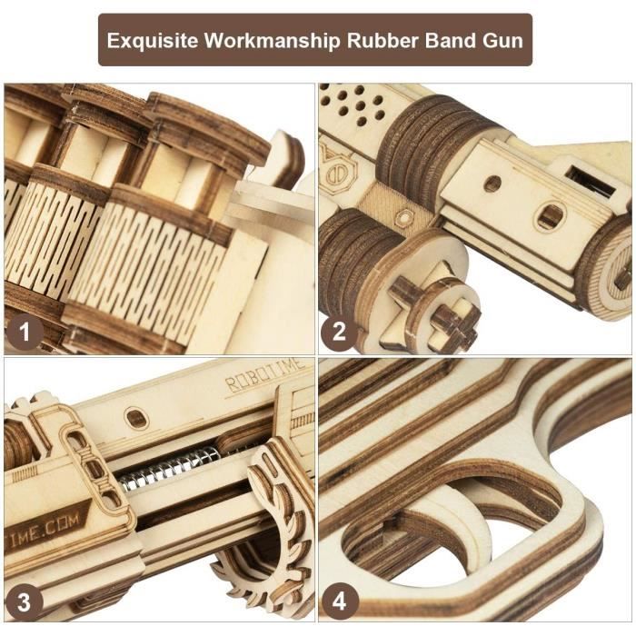 Pistolet en Bois à Assembler - ROKR - Terminator M870 - Puzzle ...