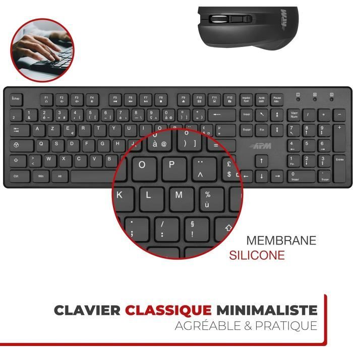 100042 - Pack- Combo Clavier Azerty Et Souris Optique - Technologie ...