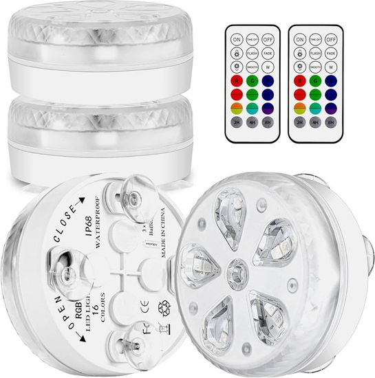 Clairage de Piscine LED Submersible tanche - Tlcommande RF Minuterie - 16 LED - Ventouse et ...