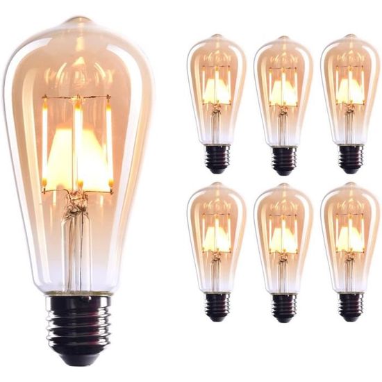 HEFEI 6x Ampoule LED E27 Edison Tube LOVE Douille E27 Ampoule LED ...