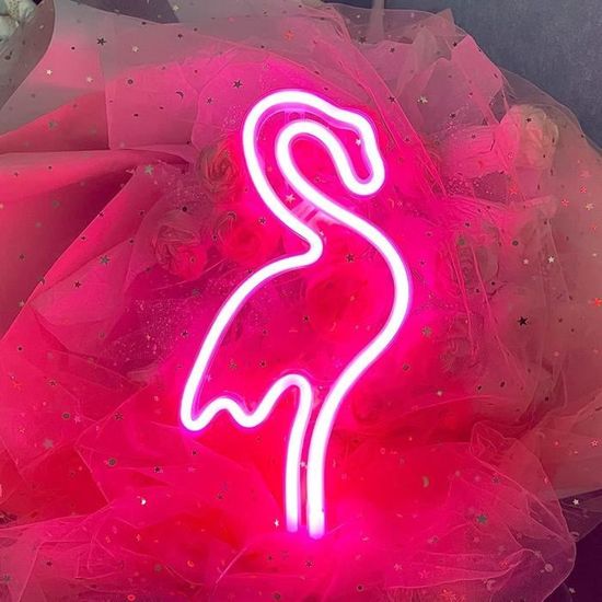 Flamingo Neon Signs Pink Flamingo Signs Batterie Et Usb Led Neon Light ...