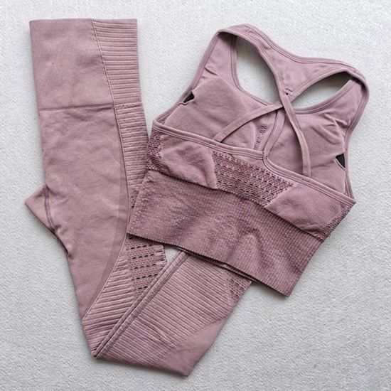 Textile Fitness Danse Ombre Sans Couture Yoga Costume 2 Pièces Femmes