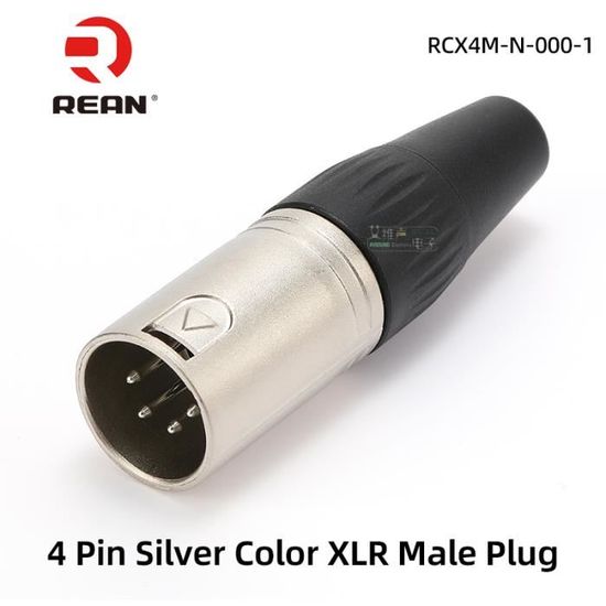 NUTRICK's REAN-Connecteur XLR Mâle-Femelle Plaqué Or à 4 Broches,Prise ...