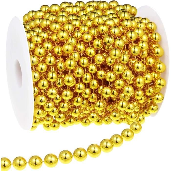 Guirlande de perles de 15m pour sapin de Noël,chaîne de perles dorées ... Guirlande de perles de 15m pour sapin de Noël,chaîne de perles dorées ...