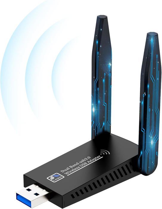Clé WiFi, AC1300 Mbps Cle WiFi Puissante USB 3.0 Double Bande, 2.4G/5 ...