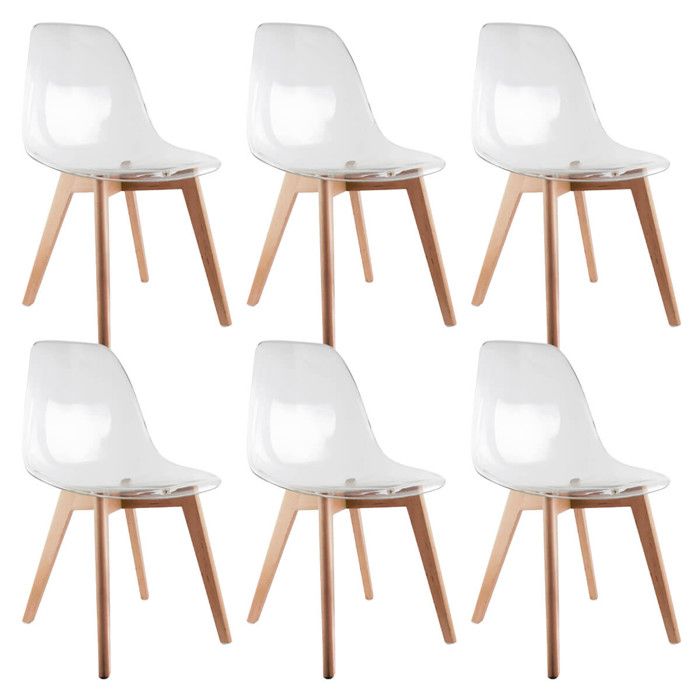 OKOA - Lot de 6 Chaises Transparentes - Cdiscount Maison