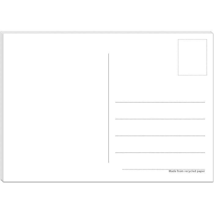 Lot De 100 Cartes Postales Vierges Blanches En Papier Recyclé Au Format ...