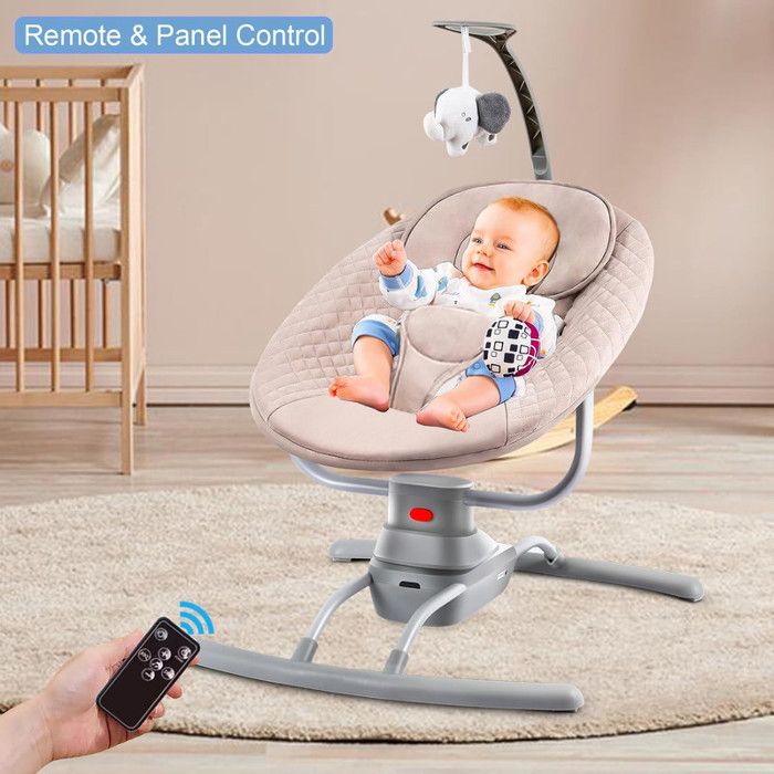 PERSEVERANCE Balancelle Bébé Électrique, Jusqu'à 10 kg, avec Berceuse ...