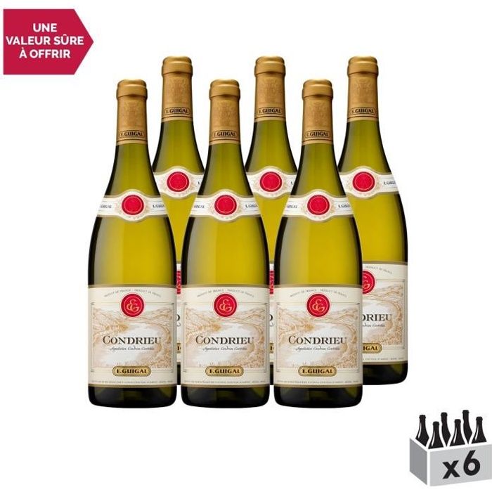 Condrieu Blanc 2019 - Lot de 6x75cl - Maison Guigal - Vin AOC Blanc de ...
