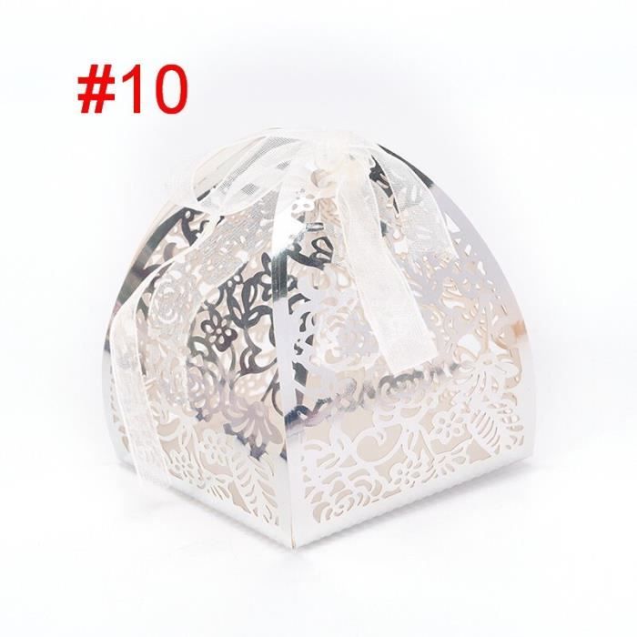 Mini coffrets cadeaux ajourés créatifs or argent, boîte à bonbons ronde ...