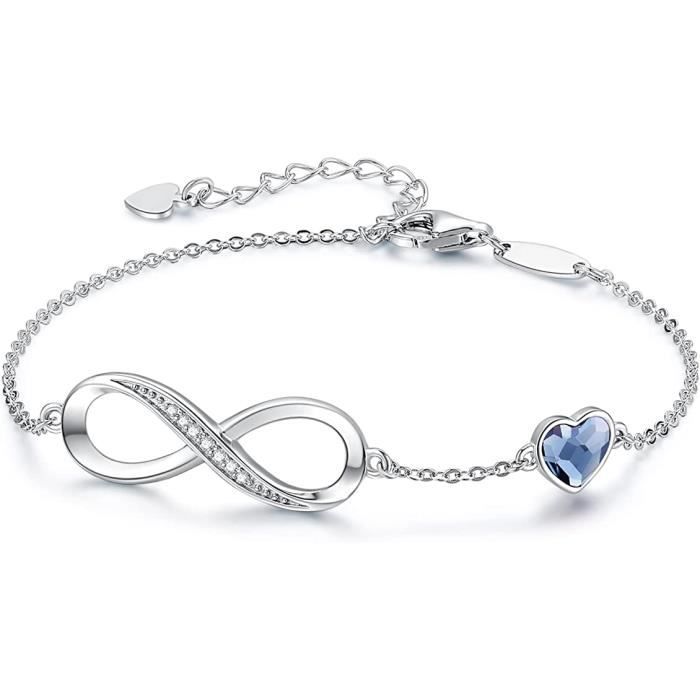 Bracelet Femme Argent 925 Infini, Bracelet d’amour Femme Réglable ...