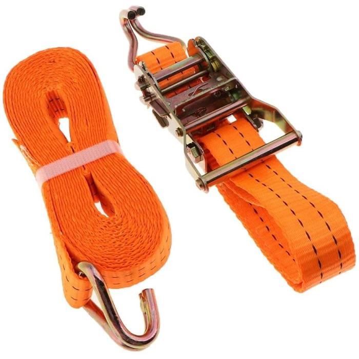 Emeili 2000 kg 2m Sangles Darrimage a Cliquet avec Crochet en J, Sangle ...