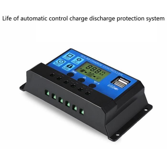 20A 12V - 24V Contrôleur de Charge de Panneau Solaire Intelligent avec écran LCD et Port USB ...
