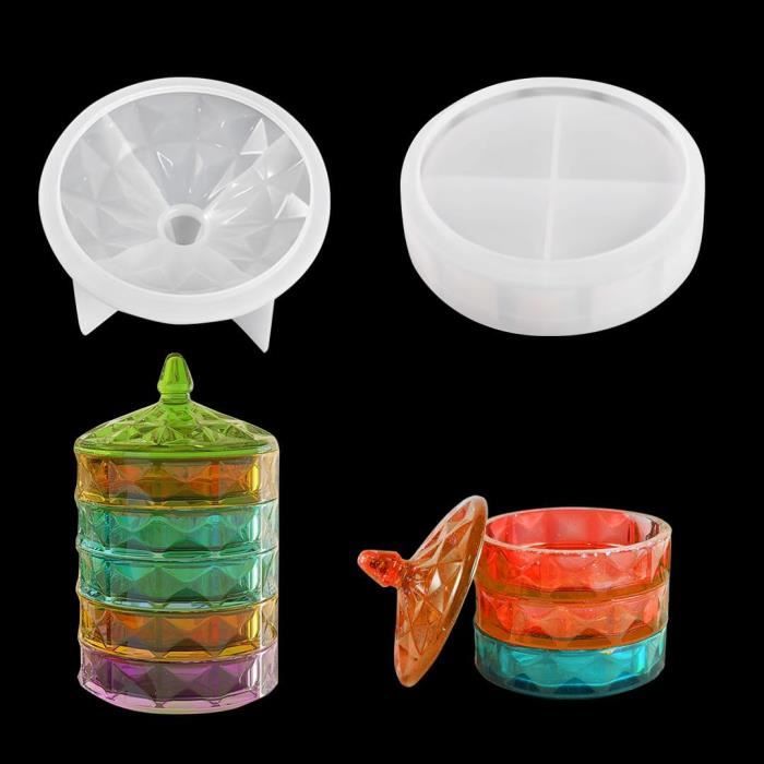 Moules En Résine De Boîte, Moule En Silicone Avec Couvercle, Storage ...