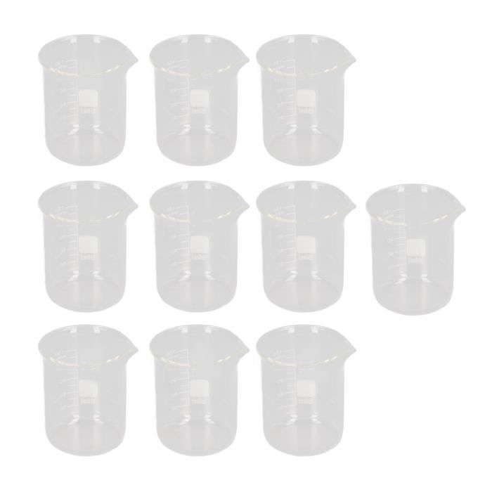 EJ.life Bécher d'expérience 10 Pcs Verre Bécher Laboratoire ...