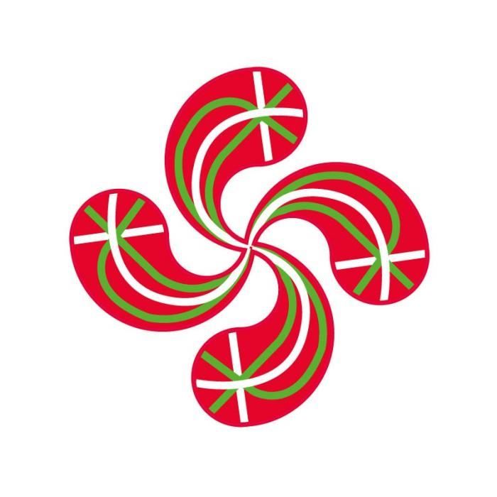 Autocollant Croix Basque Lauburu drapeau sticker adhésif Taille : 8 cm ...