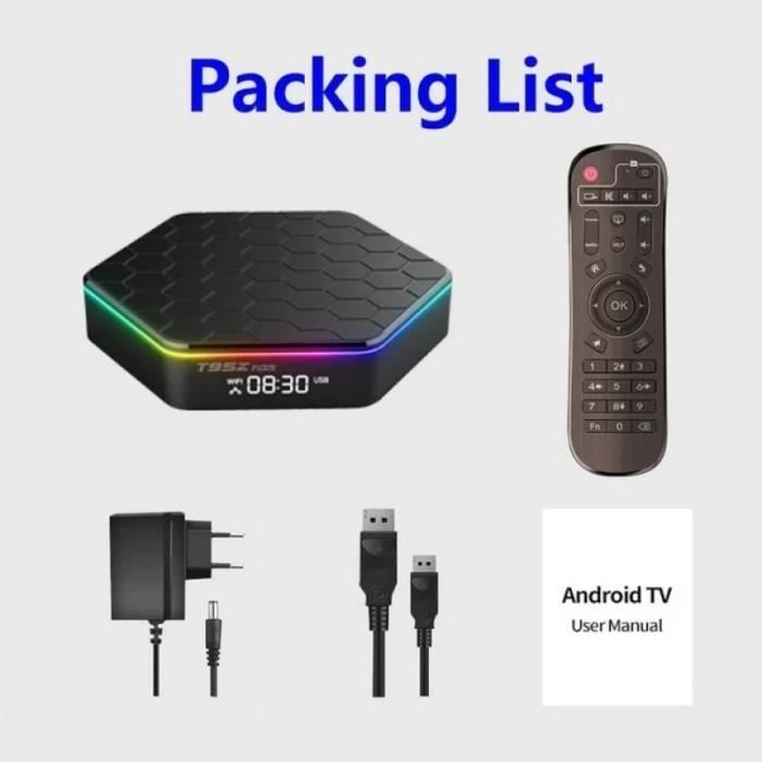 Android Smart TV Box Android 12 T95Z Plus boîtier TV 4Go 64Go Quad Core ...