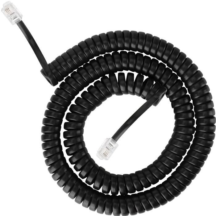 Câble Spiralé Pour Téléphone Flexible Cordon Bouclé Rj9 Prise Rj9 Vers ...