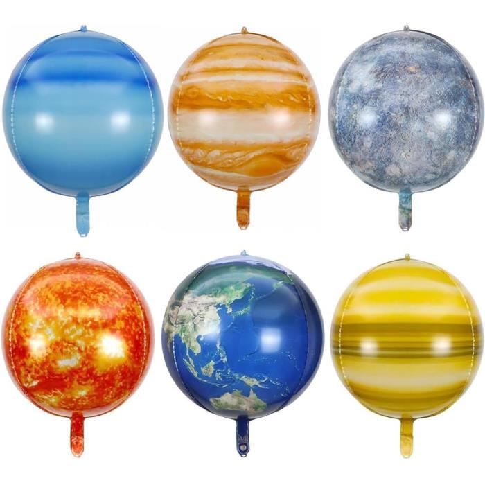 6 Pieces Space Kids Birthday Party Decoration Foil Balloons, 22 Inch ...