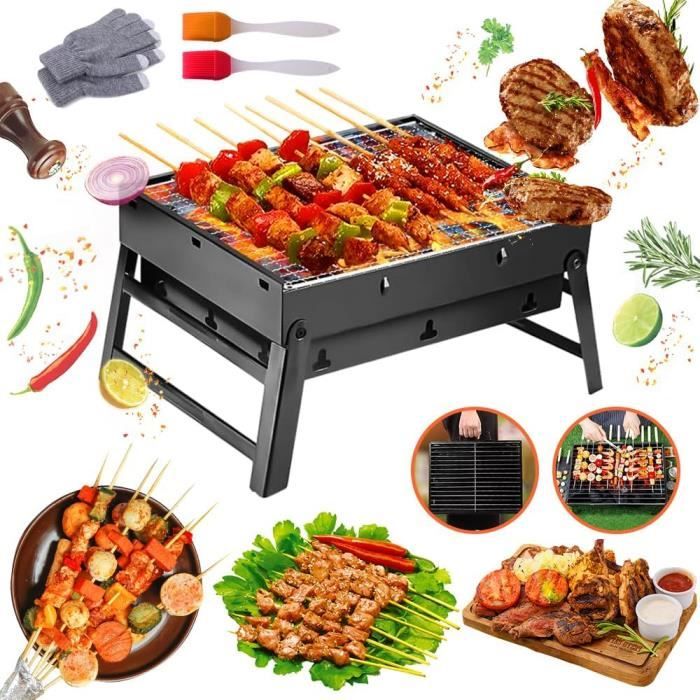 Petit Barbecue Pliable Au Charbon De Bois - Mini Barbecue Portable - 37 ...