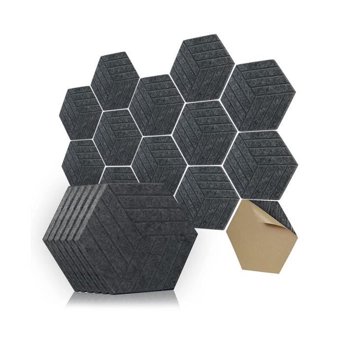 Panneaux InsonoriséS Hexagone Auto-AdhéSif, Panneau Acoustique 12 ...
