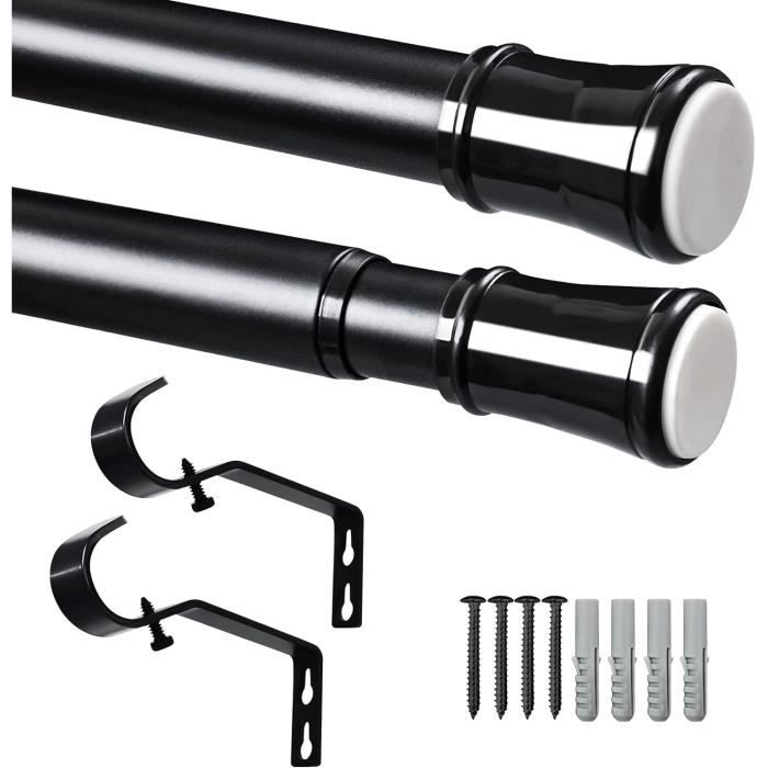 Zindoo Tringle Rideau Extensible Tringle a Rideaux 86-230 cm Barre Rideau Diamètre 25 mm avec 3 ...