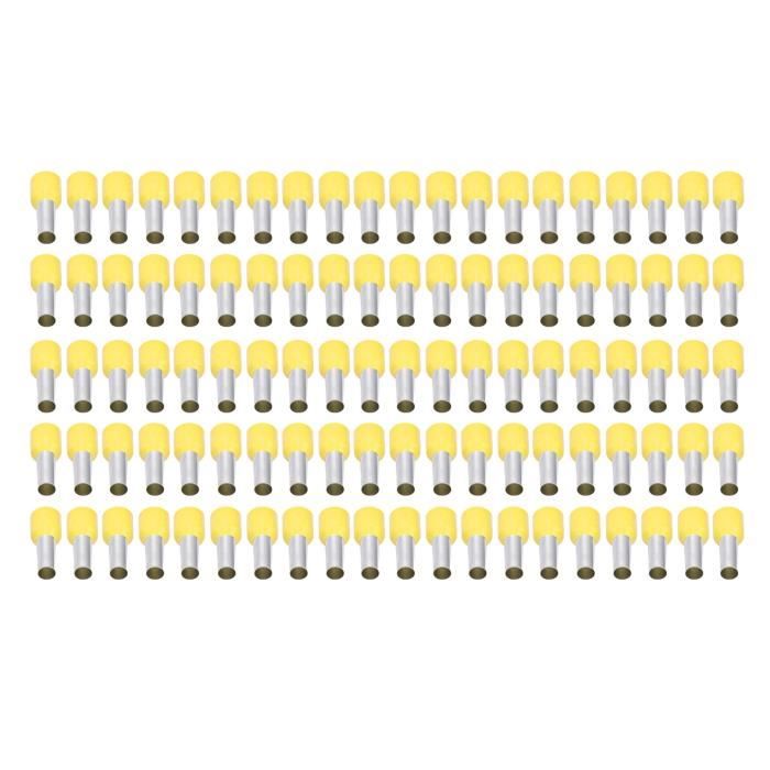 Tbest Terminal à Viroles Isolées 100 PCS PVC Isolé Ferrules Terminal ...