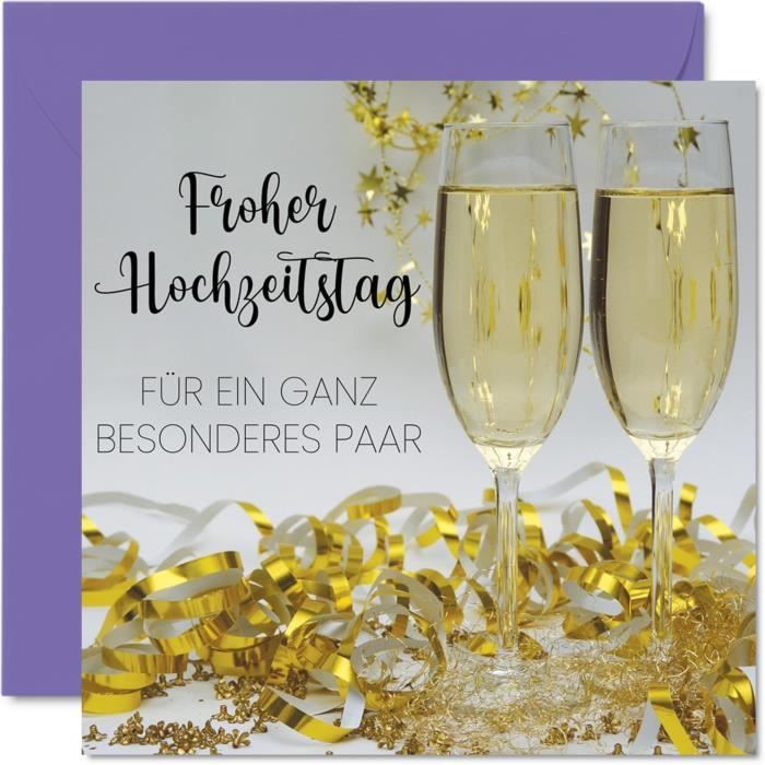 Froher Hochzeitstag – Verres À Vin – Carte D'Anniversaire Romantique ...