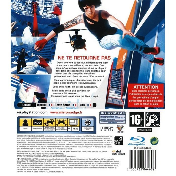 MIRROR'S EDGE / JEU CONSOLE PS3 - Cdiscount Jeux vidéo