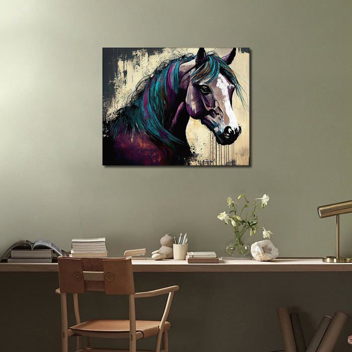 Cheval coloré Peinture par numéros pour adultes enfants Animal Art ...