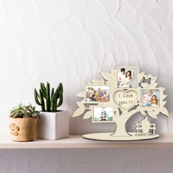 Cadre Arbre de Vie en Bois, Cadre Photo Multiple Love You, Idée Cadeau ...