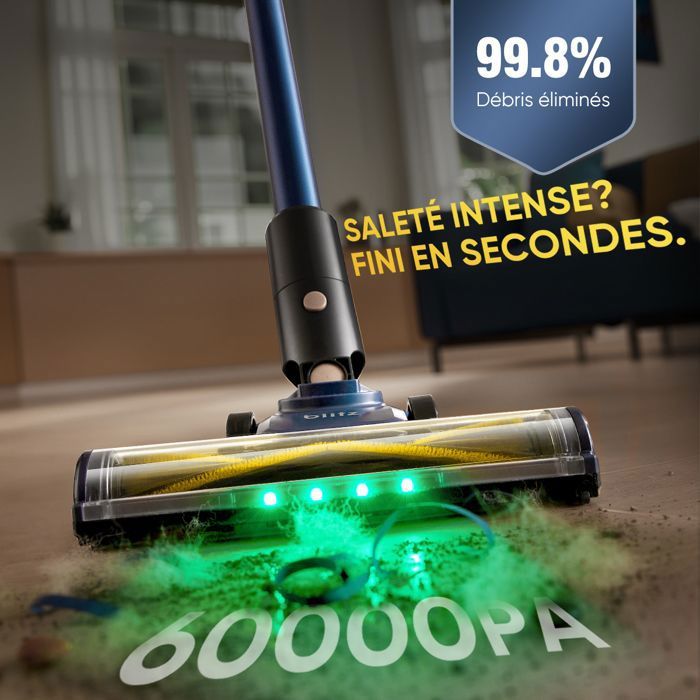 Vactidy Blitz V12 - 120 AW - 60 kPa / 600 W Aspirateur Balai sans Fil ...