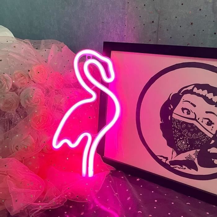 Flamingo Neon Signs Pink Flamingo Signs Batterie Et Usb Led Neon Light ...
