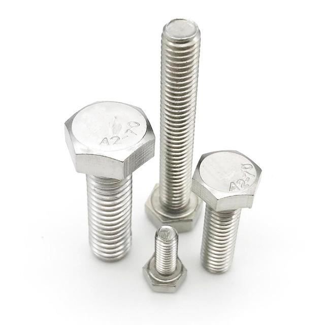 VIS,M6 10pcs-60mm--Boulon Fileté M6 M8 A2 En Acier Inoxydable 304, 10 Pièces, Filetage Métrique ...