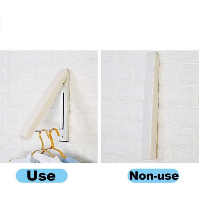 Mural Cintre À Vêtements En Aluminium, Support De Cintre Mural Pliant ...