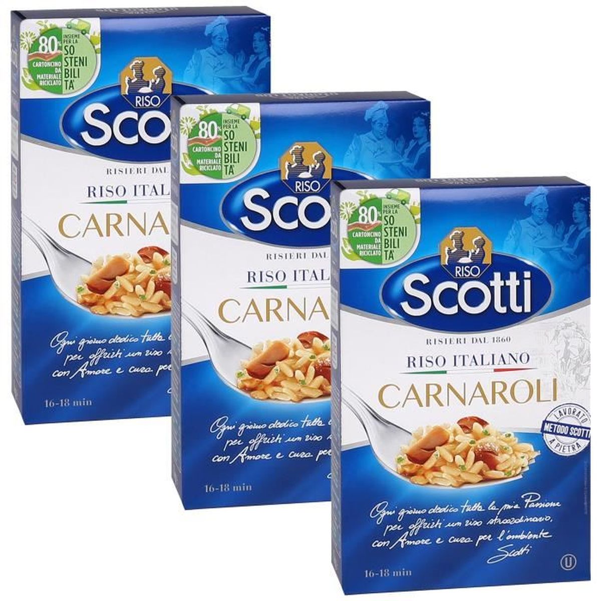 Scotti Carnaroli - Riz italien pour risotto 3x1 kg - Cdiscount Au quotidien