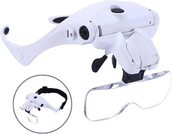 Loupe de bijoutier Professionnelle avec 2 LED - Support d'éclairage et ...