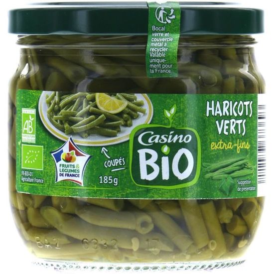 CASINO Haricots Verts Extra-fins Coupé Bio - 37Cl - Cdiscount Au quotidien
