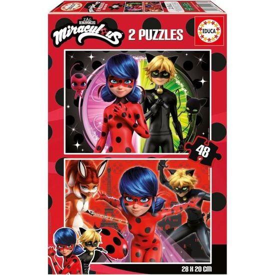 Miraculous Ladybug | Ensemble De 2 Puzzles Pour Enfants Avec 48 Pièces ...