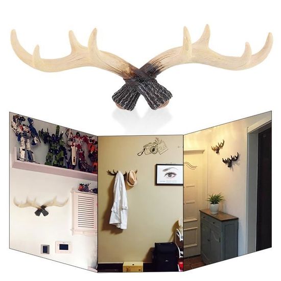 Cintre mural Cerf moderne décoratif crochet mural support chapeau ...