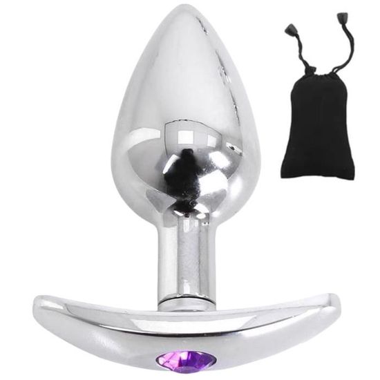 Plug Anal 8.4 cm Bijou Intime Diamant Violet SexToy avec Pochette en Velours Sex Toy Métal Acier ...