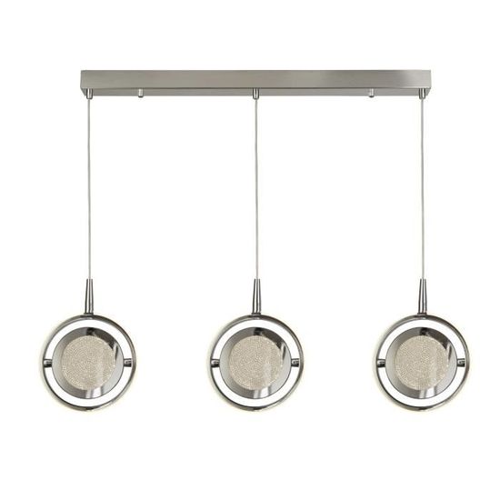 Suspension, 3 lumieres, metal alu, chrome - Cdiscount Maison Suspension, 3 lumieres, metal alu, chrome - Cdiscount Maison