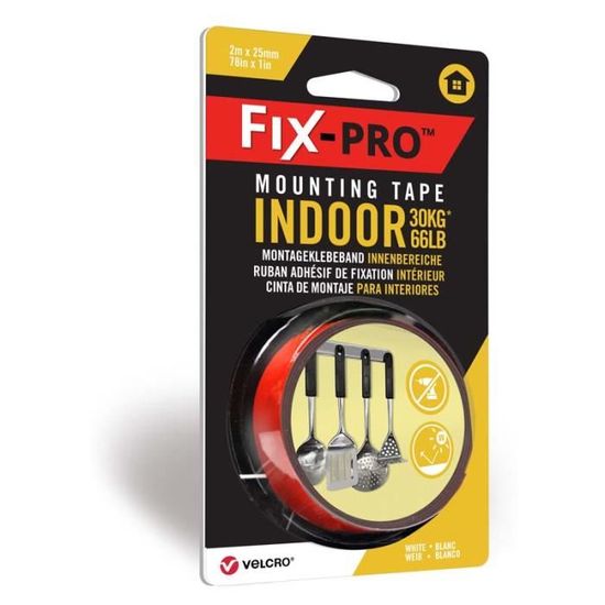 Adhésif Double Face Fix-Pro Intérieur - 25mm x 2m - Blanc - Cdiscount ...