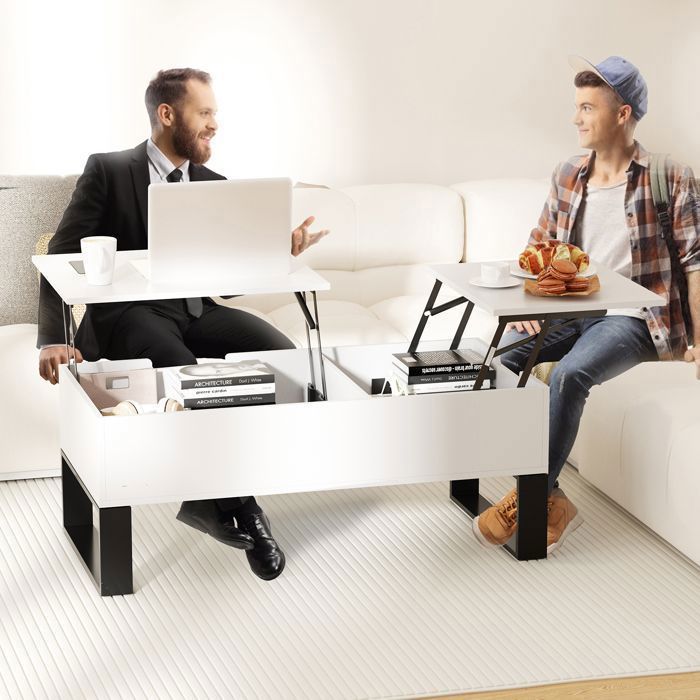 Table basse, Table basse extensible, Compartiment de rangement séparé ...