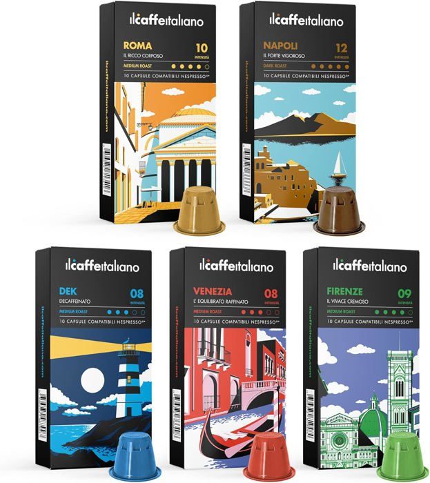 Il Caffè Italiano Capsules Compatibles Nespresso Kit Dégustation 120Pcs|Capsules Café ...