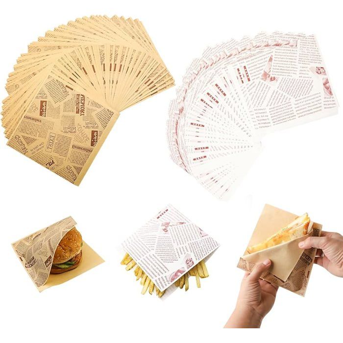 200 Feuilles Papier Emballage Alimentaire, Papier Sulfuris, Sandwich ...