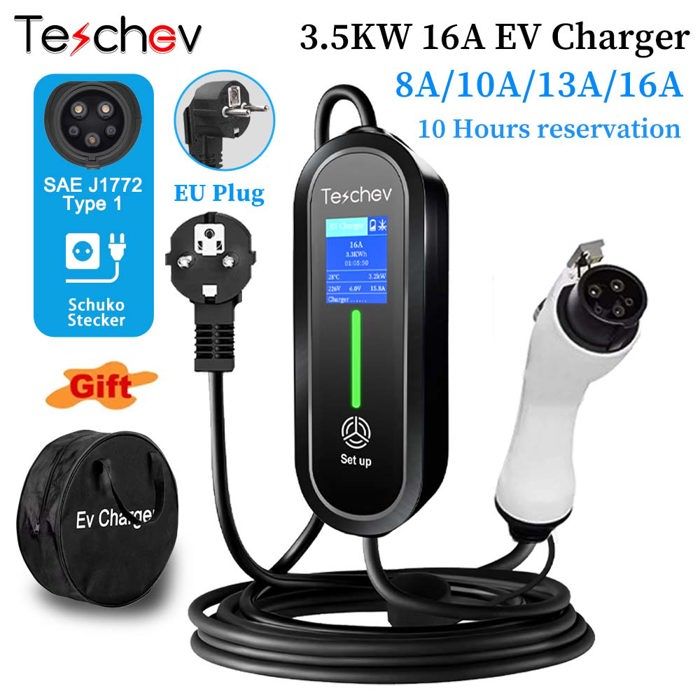 Teschev 3.5Kw Chargeur Ev Portable Type 1 J1772 16A Câble De Charge Gbt ...