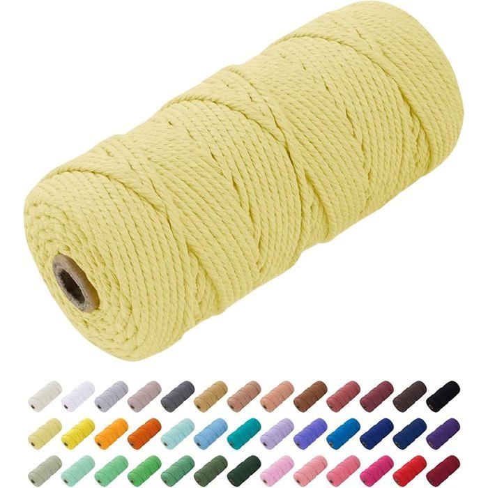 Corde Macramé 3mm x 100m, Fil Macramé Coton Corde Coton Naturelle ...