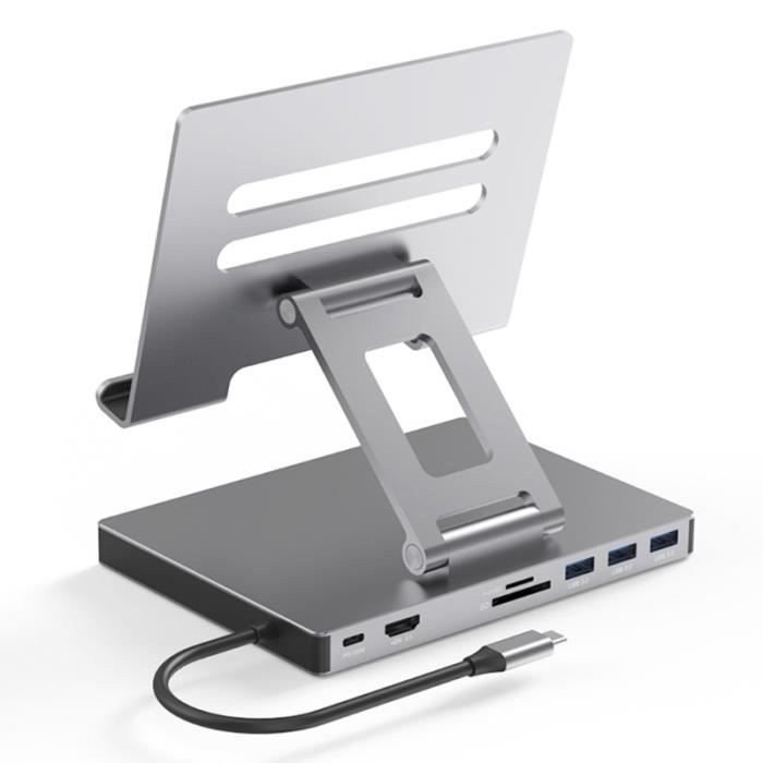 8 en 1 - Station d'accueil en aluminium Type C, Support pour ordinateur ...