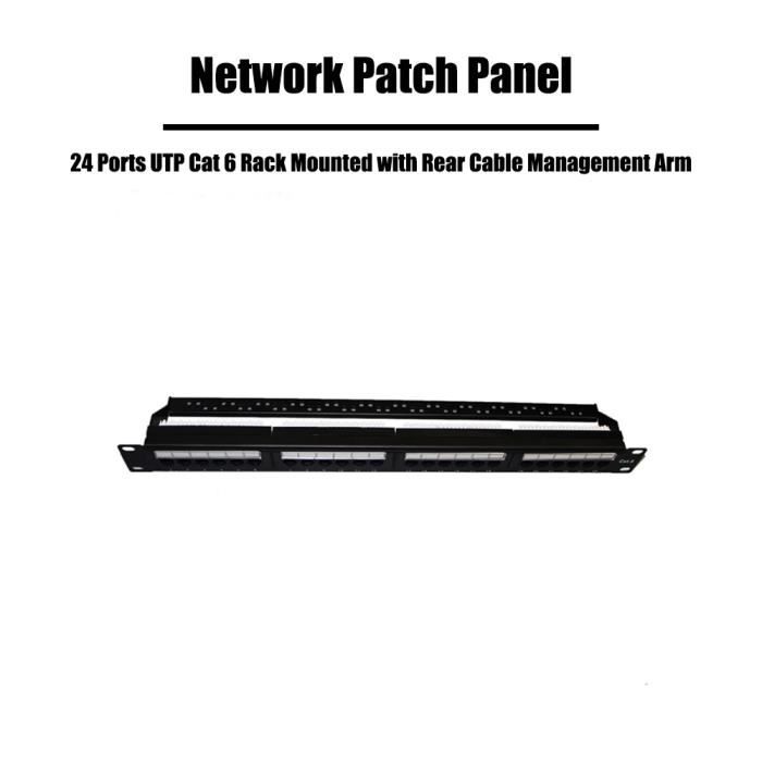 Cat 6 avec bras - Panneau De Raccordement Utp, 24 Ports Rj45, 19 Pouces ...